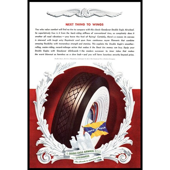 Goodyear | Art | 94 Goodyear Tires Double Eagle Airwheel White Wall ...